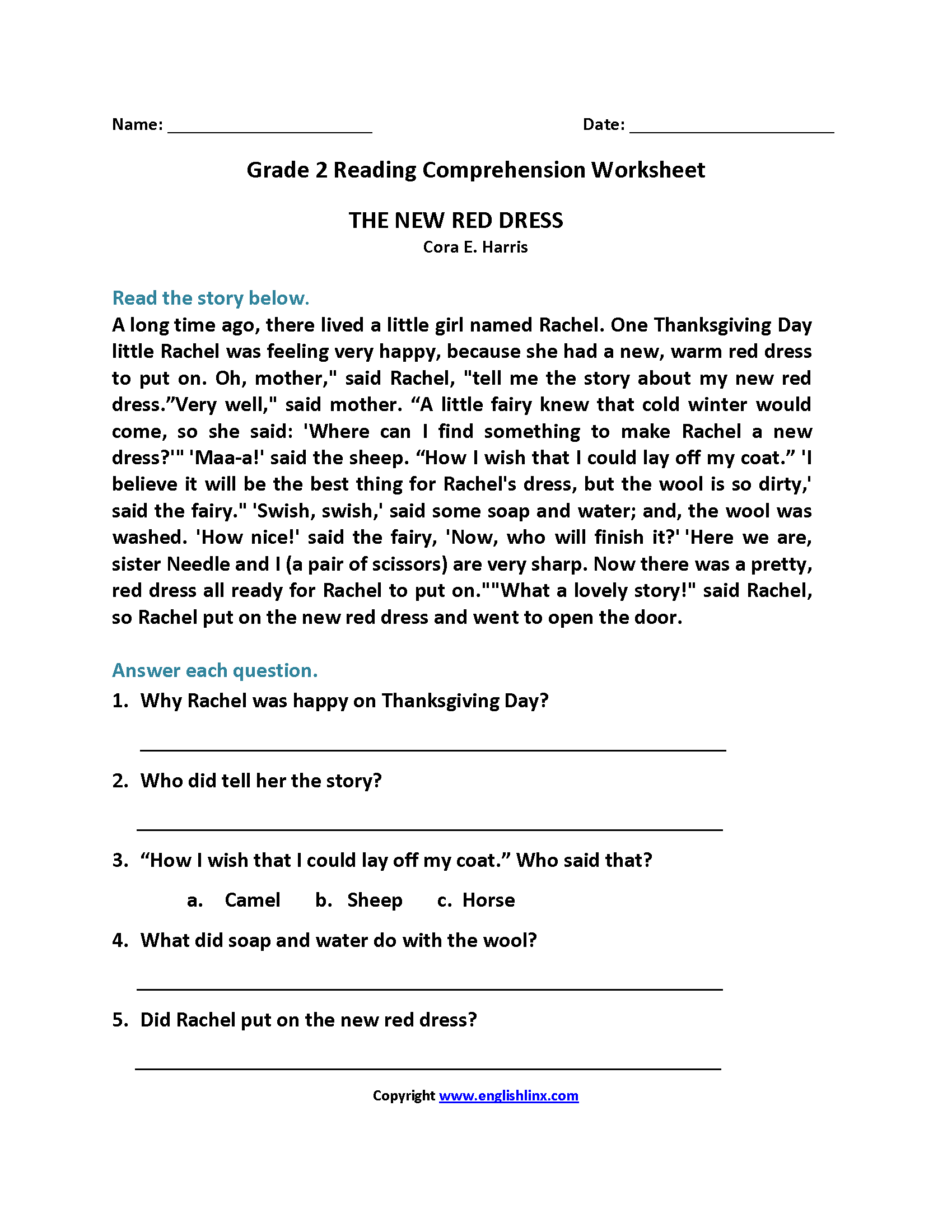 Second Grade Reading Comprehension Worksheets Have Fun Teaching Second Grade Reading Comprehension Worksheets Have Fun Teaching