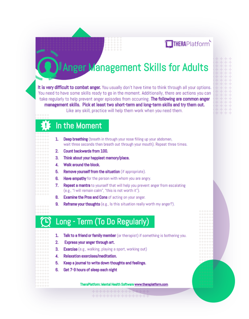 Anger Management Worksheets For Self Regulation and Coping - Worksheets ...