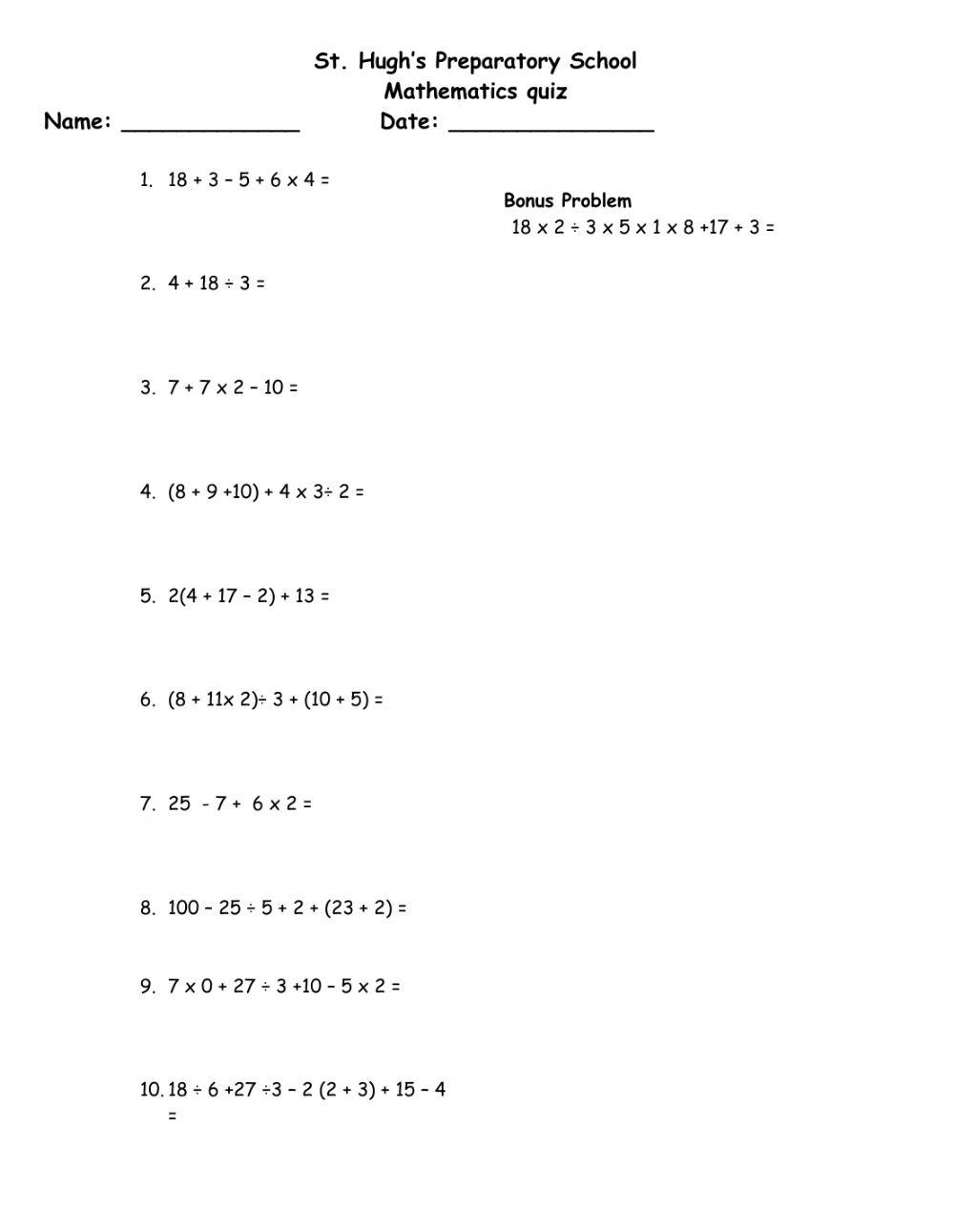 Grade 4 5 Order Of Operations Worksheets By Slambo Resources Grade 4 5 Order Of Operations Worksheets By Slambo Resources