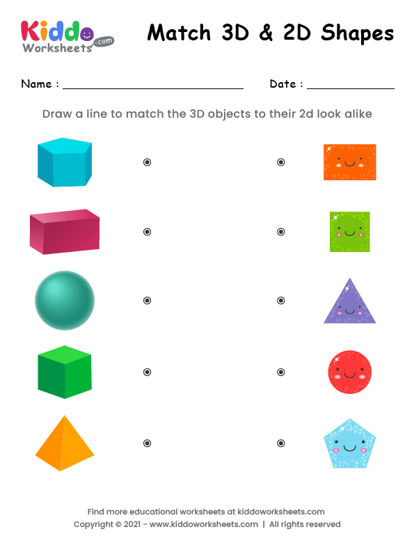 Sorting 2D and 3D Shapes Worksheet for 1st Grade (Free Printable) - Worksheets Library