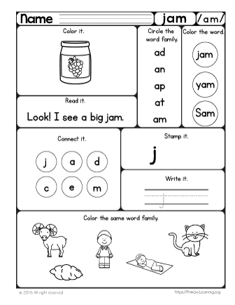 Word Family an Word Grids English Phonics Worksheet – English ...
