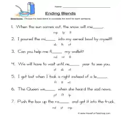 Engaging Ending Blends Worksheets for Effective Phonics Learning