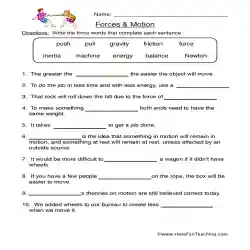 Forces, Work and Motion worksheet | Live Worksheets - Worksheets Library