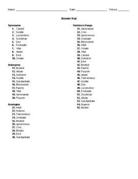 Sat vocabulary | PPT - Worksheets Library