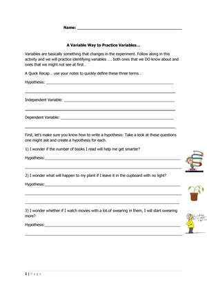 Independent and Dependent Variables Science Sheet | Beyond - Worksheets ...