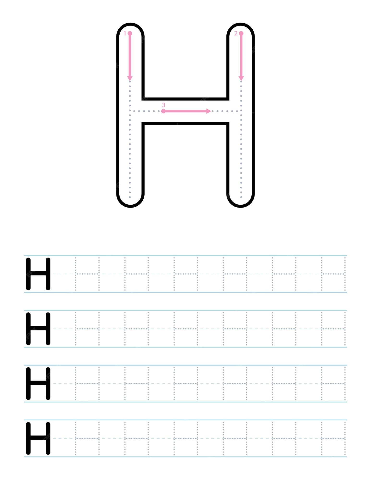 Tracing Letter H Worksheet A Fundamental Tool For Early Childhood