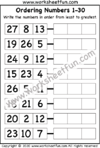 Ordering Numbers Worksheets 1st Grade PDF - Planes & Balloons ...