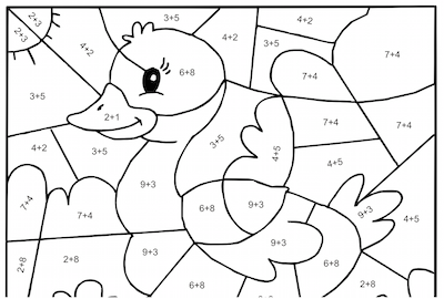 Addition Coloring Activities - Mosaic Pictures With Basic Addition ...