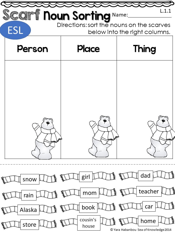 10 Free Grammar Cut and Paste Worksheets PDF Files for First Grade ...