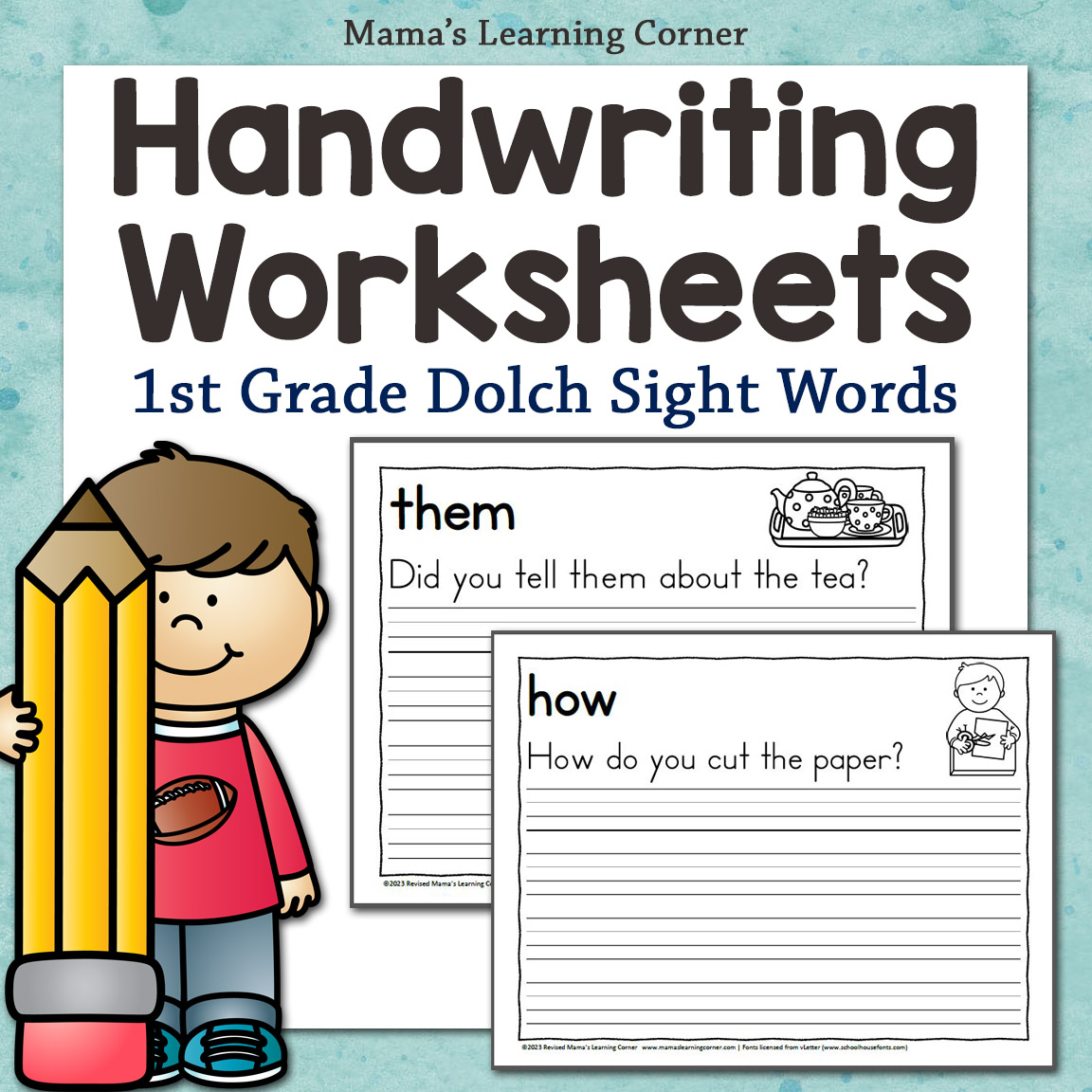Handwriting Worksheets for Kids: First Grade Dolch Sight Words ...