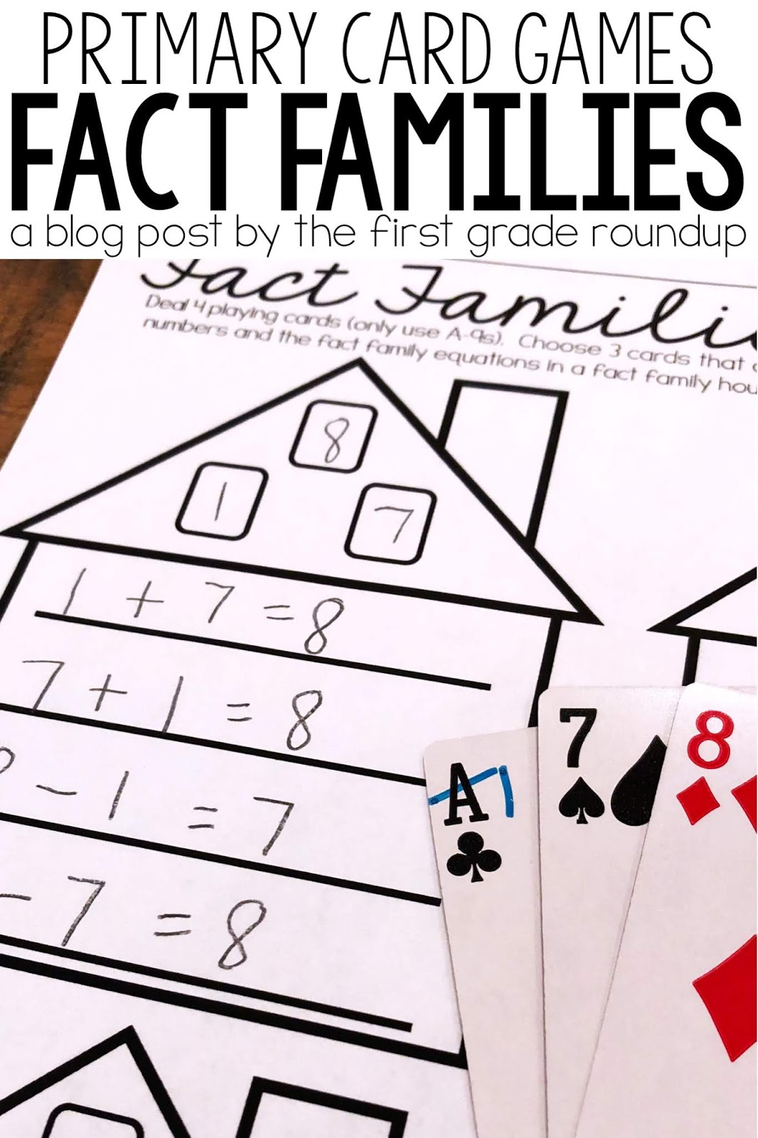 Fact Family Math Card Game - The First Grade Roundup - Worksheets Library