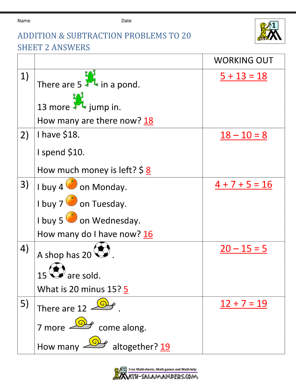 Free 1st grade math worksheet subtraction word problems, Download Free ...