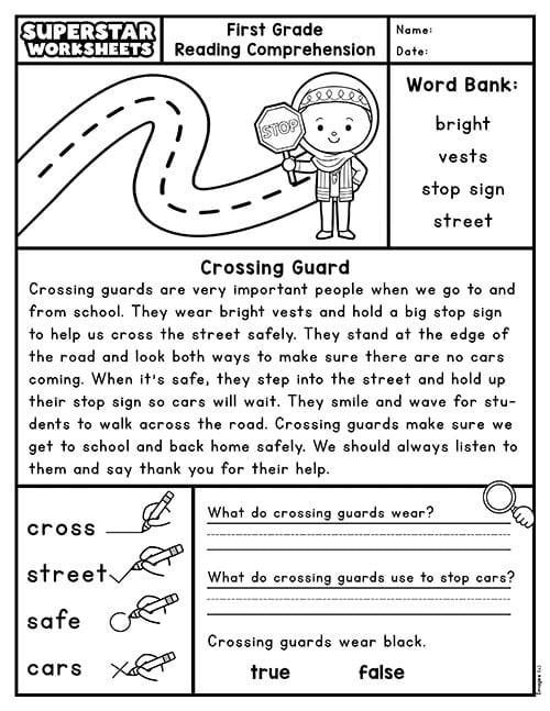 1st Grade Reading Comprehension Worksheets - Worksheets Library