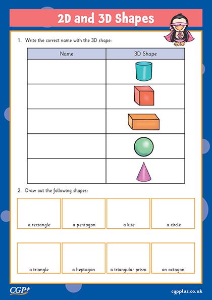 2D and 3D Shapes (Year 3) | CGP Plus - Worksheets Library