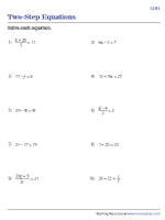 Free 2 step equations worksheet 7th grade, Download Free 2 step ...