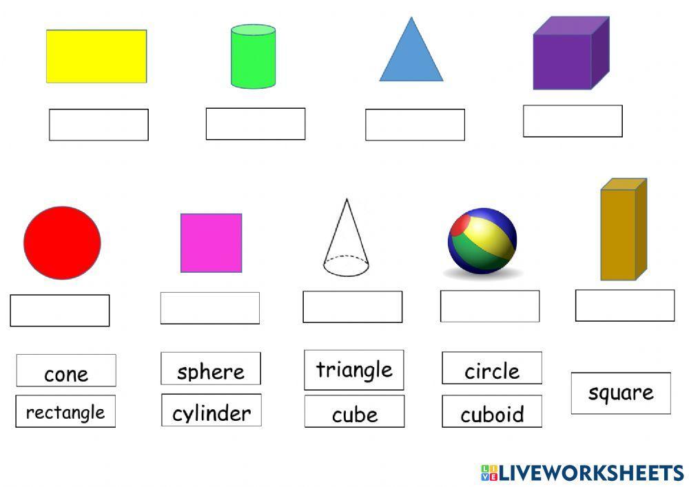 2D and 3D Shapes exercise | Live Worksheets - Worksheets Library