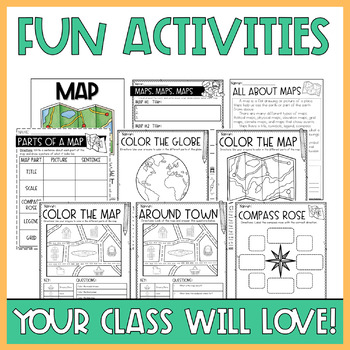 2nd Grade Map Skills and Map Features Worksheets | Reading a Map Activities - Worksheets Library