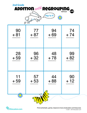 Double Digits! Practice Vertical Addition with Regrouping 48 ...