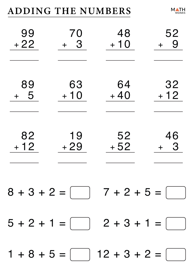 2nd Grade Math Worksheets - 2-Digit Addition With Regrouping - Ski ...
