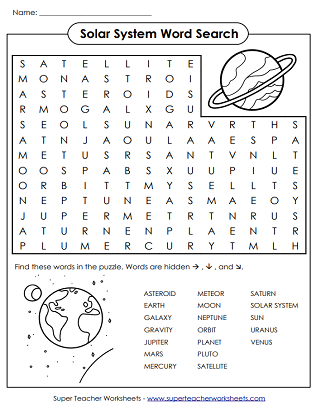 Solar System and Planets Worksheets - Worksheets Library