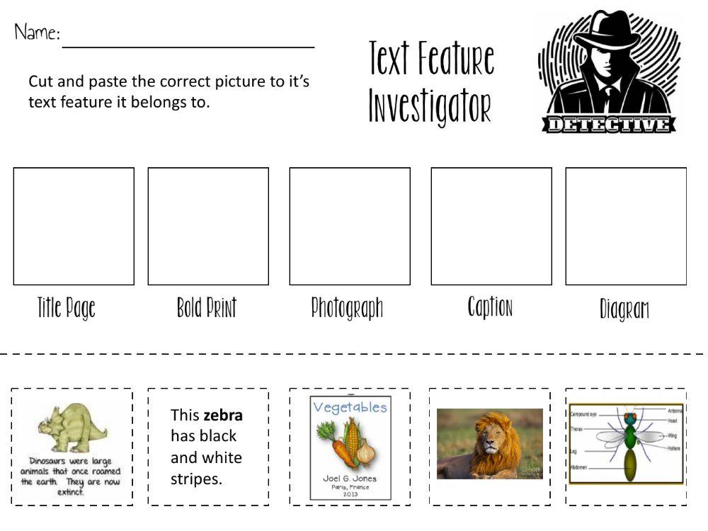 Text Features worksheet for Grade 2 | Live Worksheets - Worksheets Library