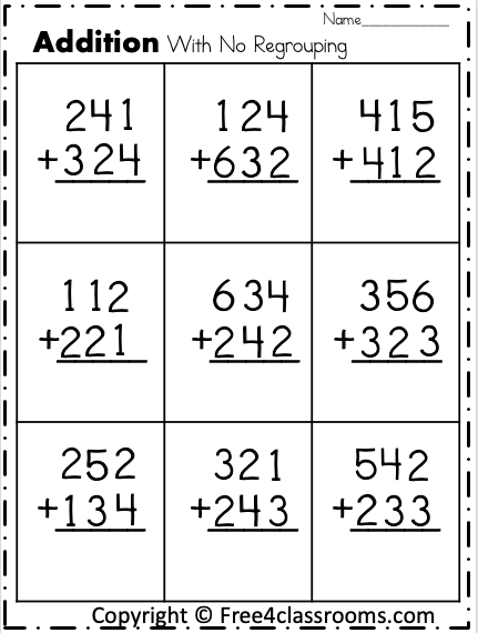 Free 3 digit addition worksheet for grade 1, Download Free 3 digit ...