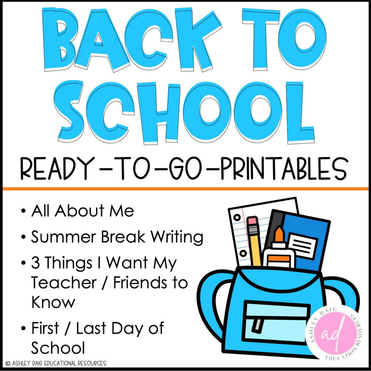 3rd Grade Back To School Activities First Day Of School Third