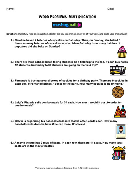 3rd Grade Math Word Problems: Free Worksheets with Answers ...