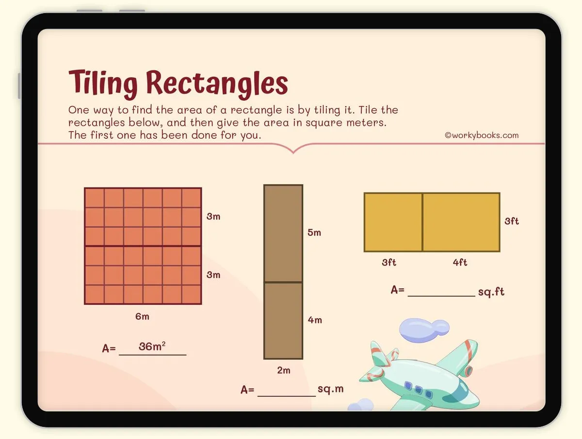 Tiling Rectangles Worksheet | 3.MD.C.7.C,3.MD.C.7.A | Workybooks - Worksheets Library