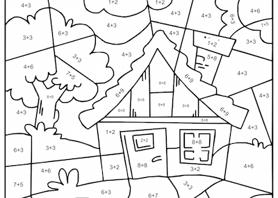 Addition Coloring Activities - Mosaic Pictures With Basic Addition ...