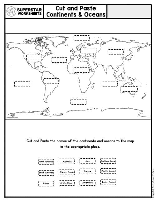 Seven Continents & Oceans Worksheets - Superstar Worksheets ...