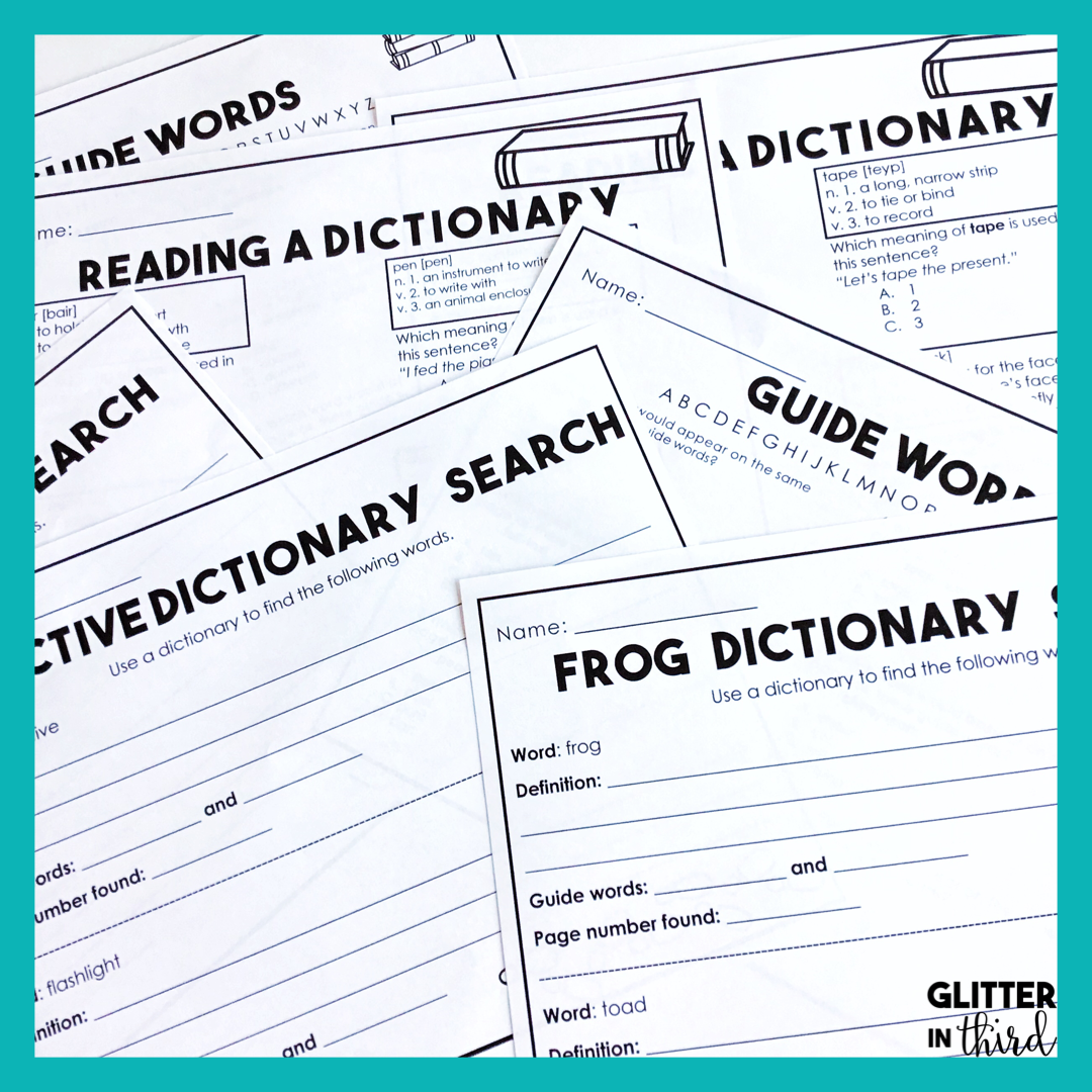 How to Conquer Teaching Dictionary Skills - Glitter in Third ...