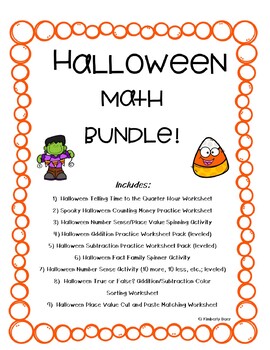 Halloween Math Bundle - 1st - 3rd Grade - Worksheets and Activities ...