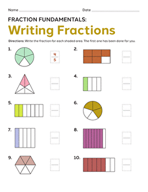 Writing Fractions: Fraction Fundamentals | Interactive Worksheet ...