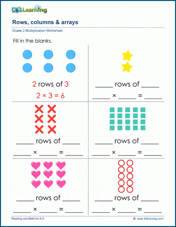 Rows, columns & arrays | K5 Learning - Worksheets Library