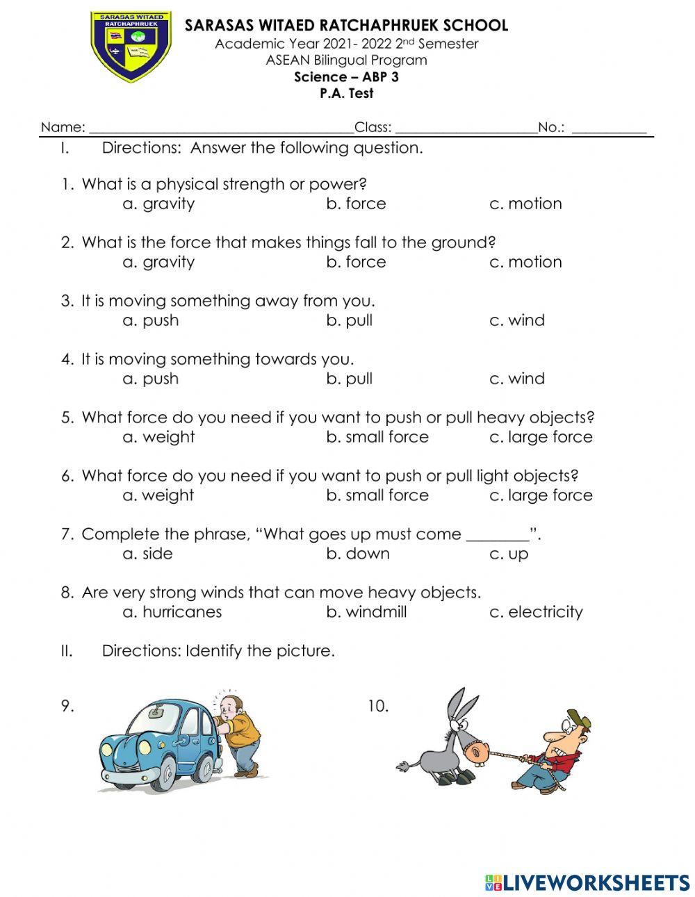 Science Test | Ian Mars Tejada | Live Worksheets - Worksheets Library