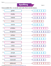 Third Grade Spelling Worksheets - Worksheets Library