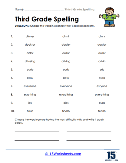 3rd Grade Spelling Words Worksheets - 15 Worksheets.com - Worksheets ...