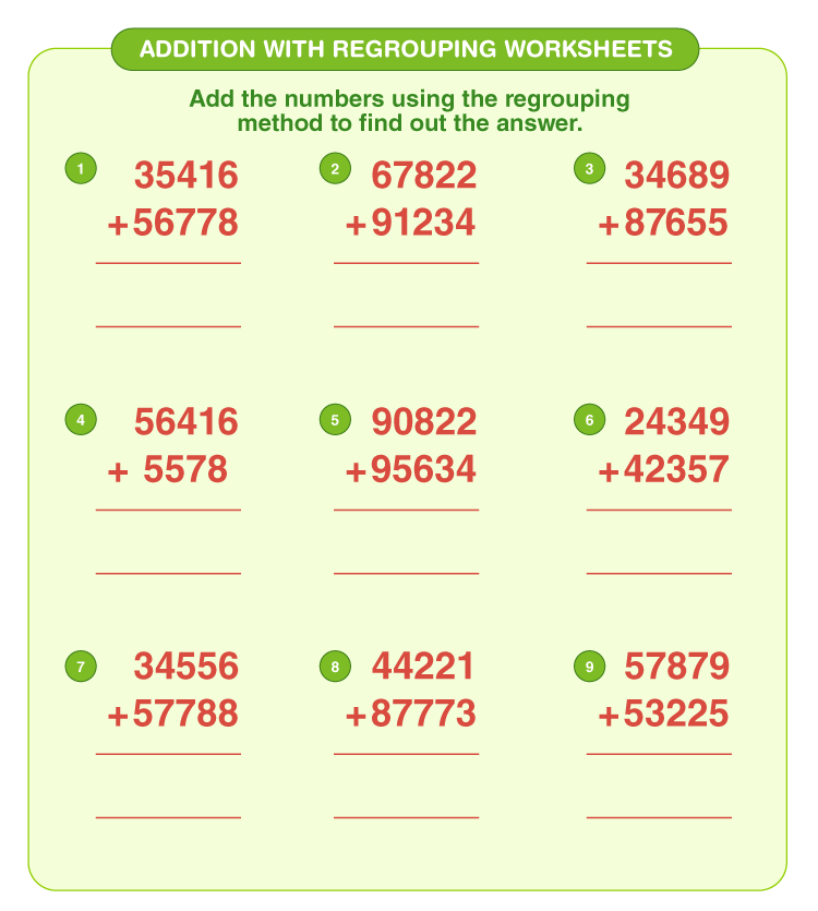 Addition With Regrouping Worksheets| Download Free Printables For Kids ...