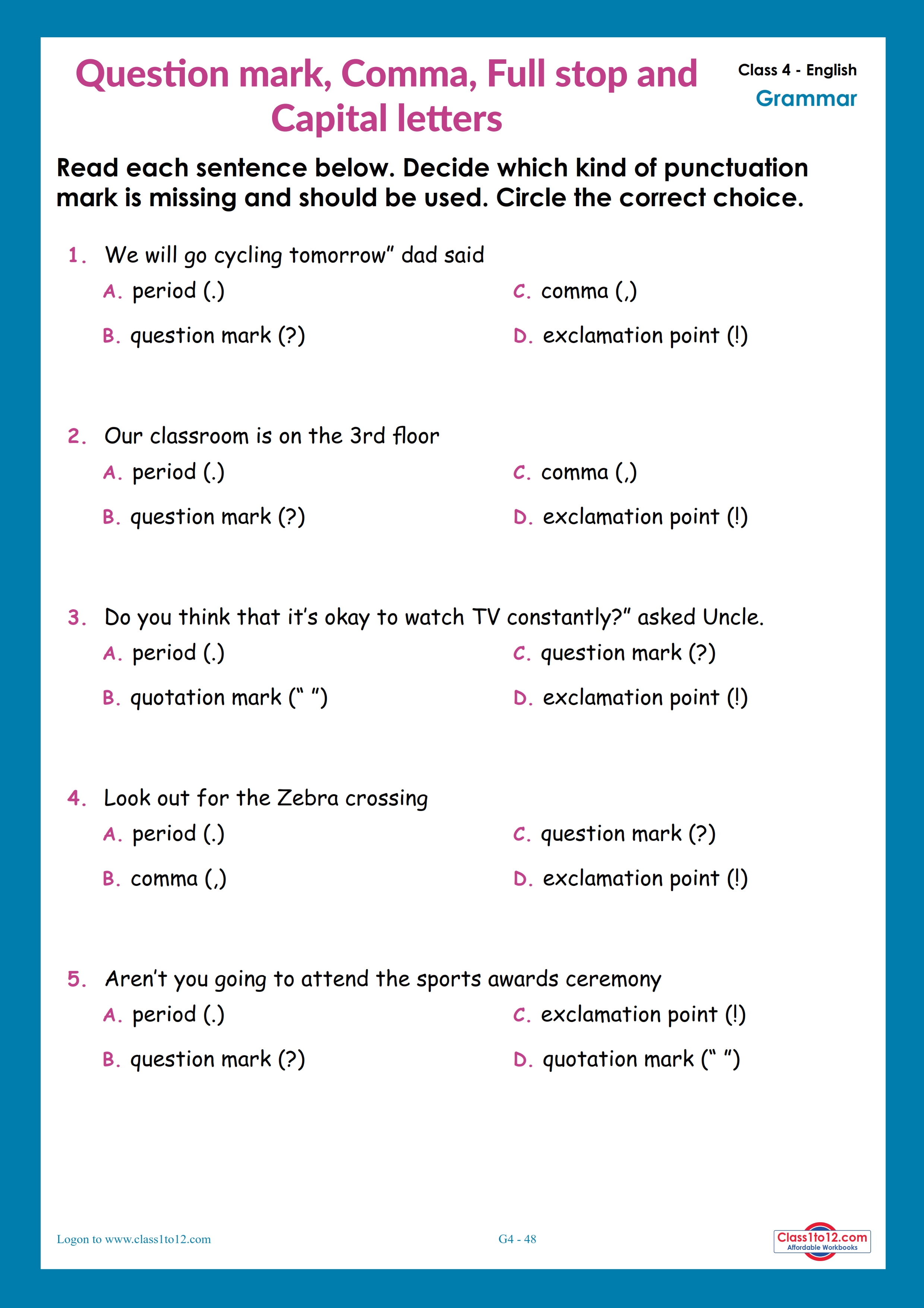 Free 4th Grade Punctuation Worksheet Download Free 4th Grade Free 4th Grade Punctuation Worksheet Download Free 4th Grade