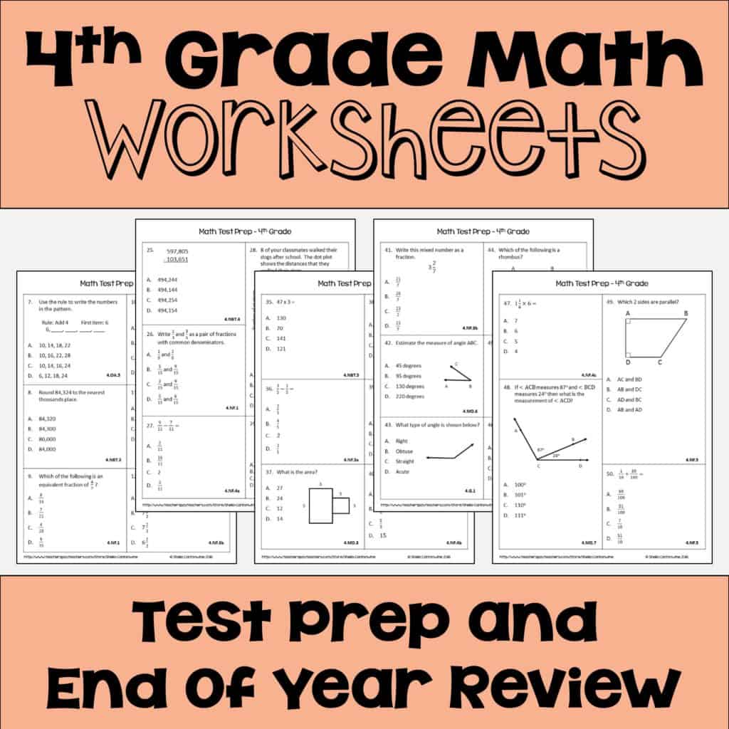 4th Grade Math Review Test Prep Interventions In Math Practice ...