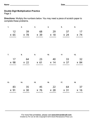 Double Digit Multiplication Worksheets – Fourth Grade Math ...