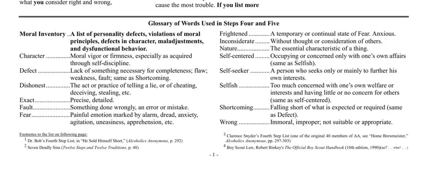 Fourth Step Inventory ≡ Fill Out Printable PDF Forms Online - Worksheets Library