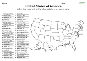 Free Printable Blank Map of the United States Worksheets - Worksheets ...
