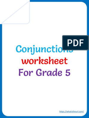 Conjunctions Worksheet For Grade 5 | PDF - Worksheets Library