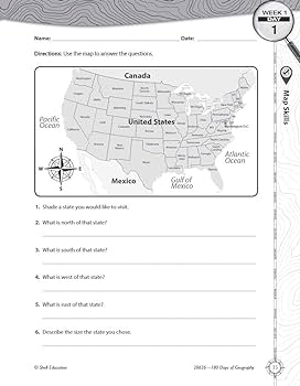 Amazon.com: 180 Days of Social Studies: Grade 5 - Daily Geography ... - Worksheets Library