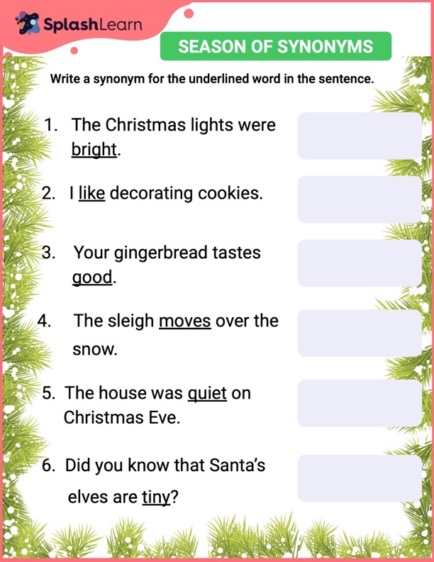 Printable 5th Grade Synonyms & Antonyms Worksheets | SplashLearn ...