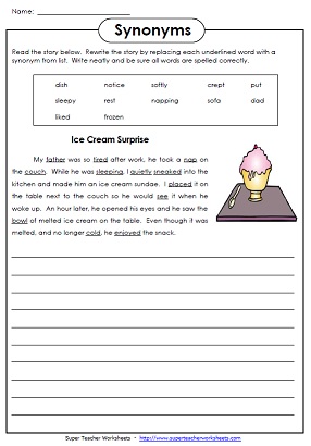 Synonyms and Antonyms Worksheets - Worksheets Library