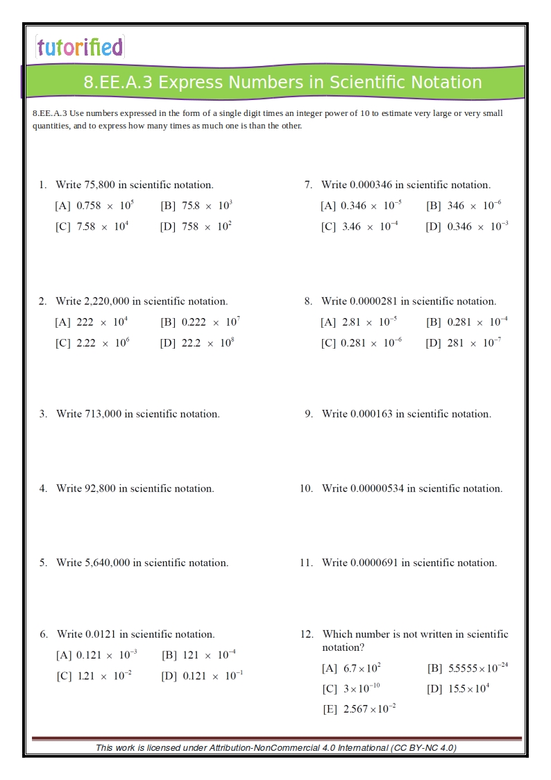 8th Grade Common Core Math Worksheets - Worksheets Library