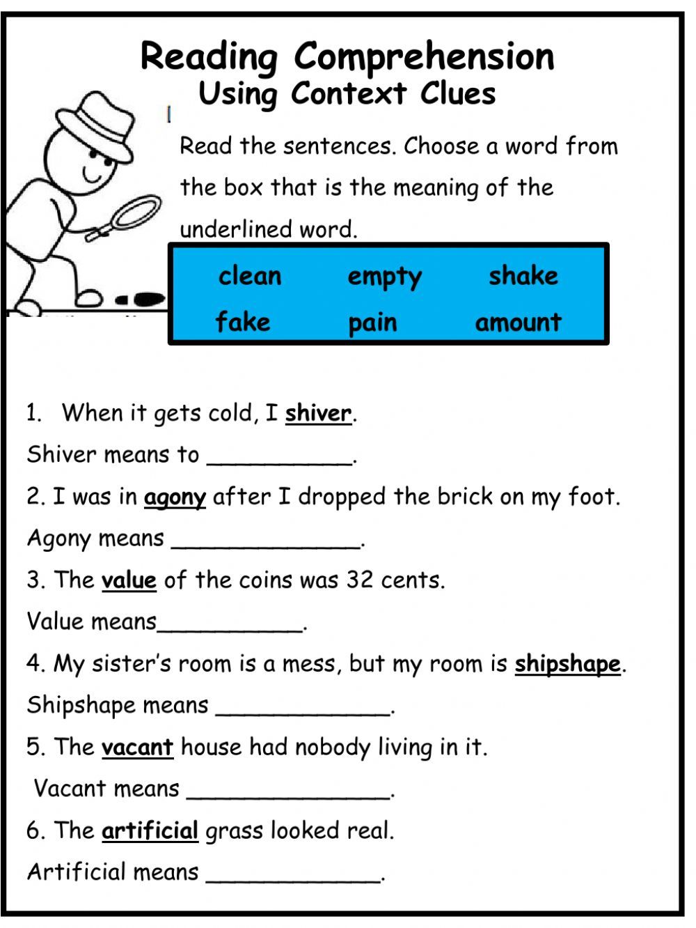 Enhance Your Vocabulary with Context Clues Worksheets - Worksheets Library